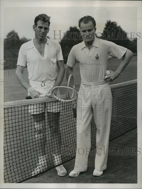 1938 Press Photo Gene Mako, John Foreman Eastern Grass Courts tourname ...