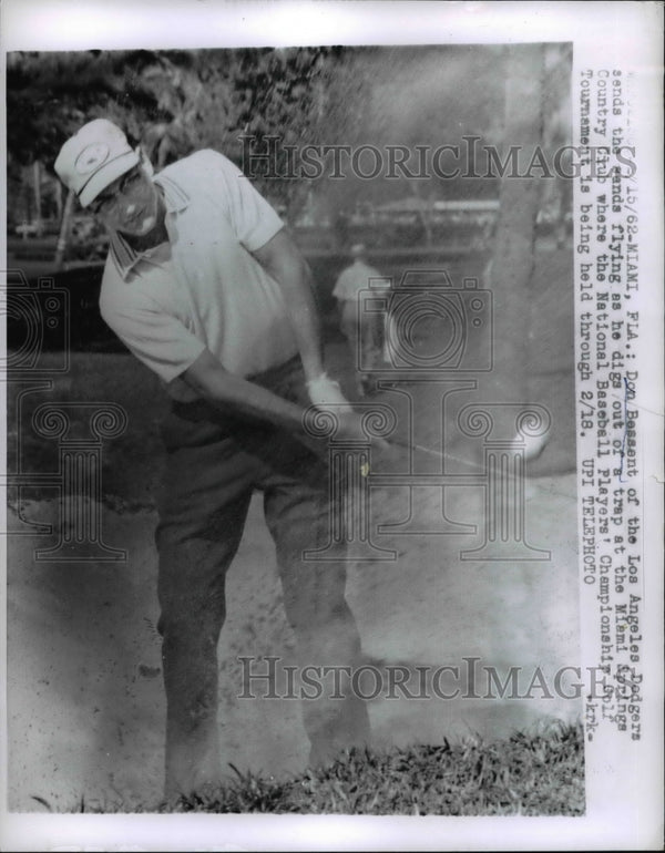 1962 Press Photo Don Bessent of LA Dodgers golfs at Baseball Champions ...