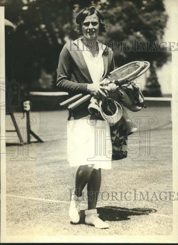 1930 Press Photo Dorothy Weisel at Annual 39th Longwood Bowl Tennis To ...