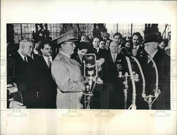 1956 Press Photo Josip Broz Tito, Yugoslavia, Premier Nikolai Bulganin ...