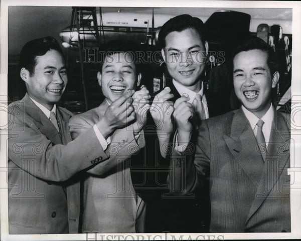 1955 Press Photo Wife hunting trip with Joe Soo, Billy Chow, Fug Check ...