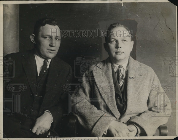 1924 Press Photo Mike Grady, Detective & Mott Kule Mitchell, Howard Te ...