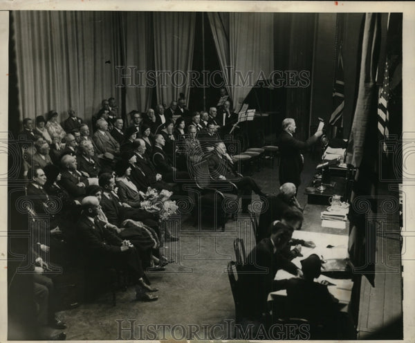 1930 Press Photo Pres. Hoover speaks at American Federation of Labor C ...