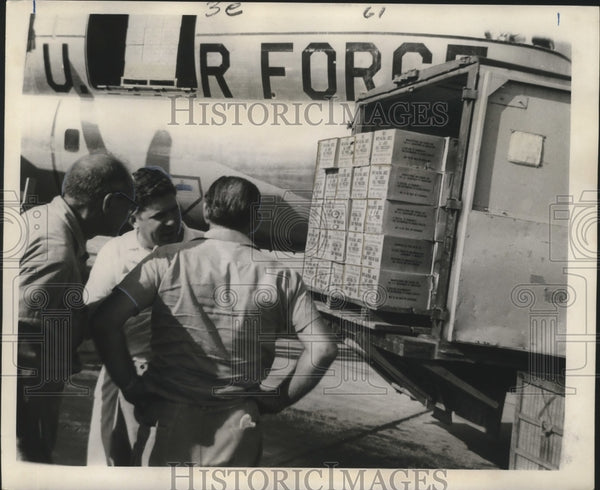 1965 Food For Storm Victims Arrives at Alvin Callender Airfield ...