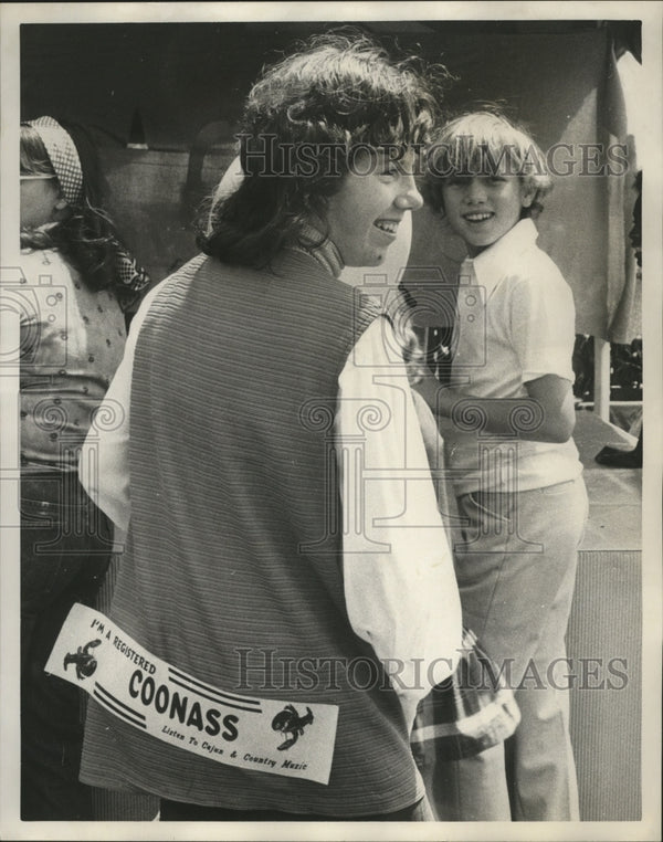 1974 New Orleans Jazz Festival - Woman with a Coonass sticker on ...