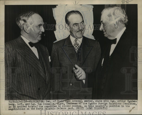 1949 Dean Acheson with Sen. Arthur Vandenberg and Sen. Tom Connally ...