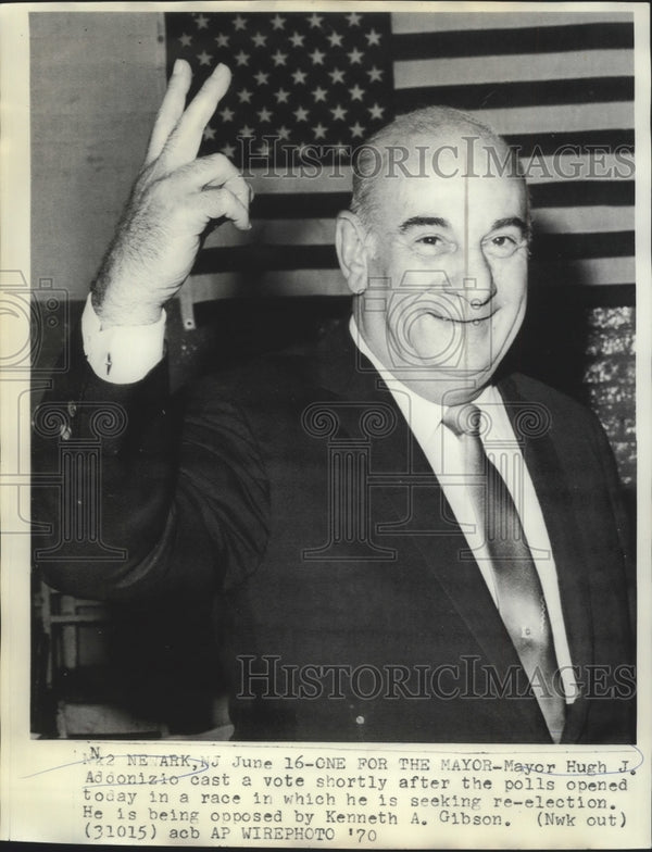 1970 Mayor Hugh J. Addonizio cast his vote after polls opened ...
