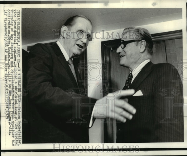 1974 Nelson Rockefeller and Sen. James Allen in Washington, D.C ...