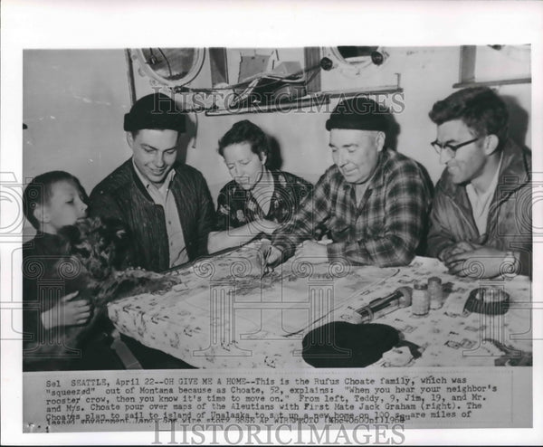 1964 Rufus Choate Family with First Mate Jack Graham at Table ...