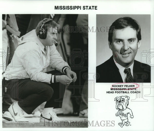 1991 Press Photo Rockey Felker, Mississippi State Head Football coach ...