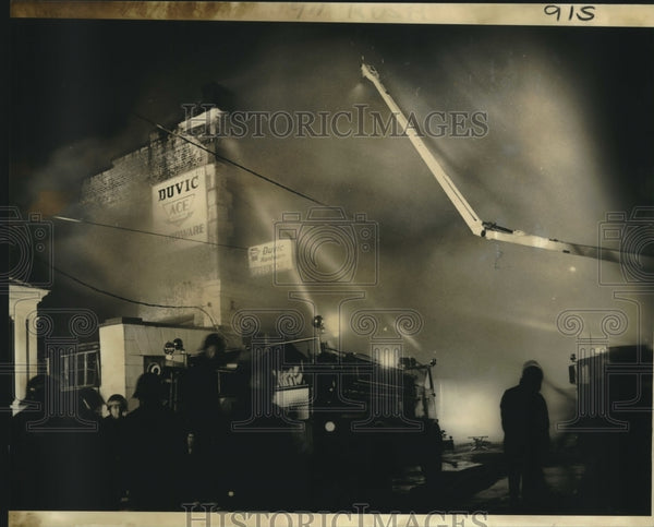 1980 Firefighters battled blaze at Duvic's hardware Co. at Algiers ...