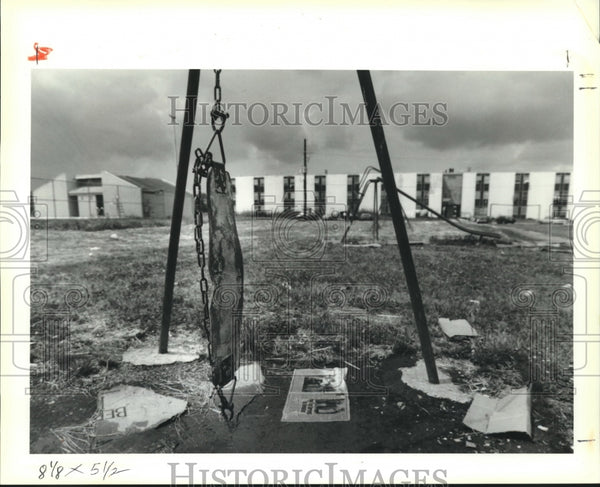1990 Press Photo Playground in the center of the Fischer Projects in A ...