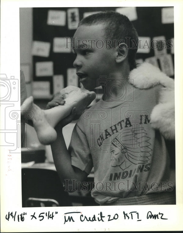 1991 Justin Fontenot, a student at Chahta-Ima School in Lacombe ...