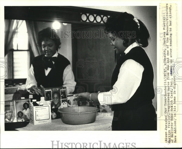 1987 Press Photo Marilyn Frazier, owner of the Holistic Home Health Ca ...