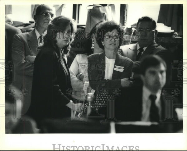 1991 Press Photo Sharon Fontenot of Right to Life at debate on abortio ...