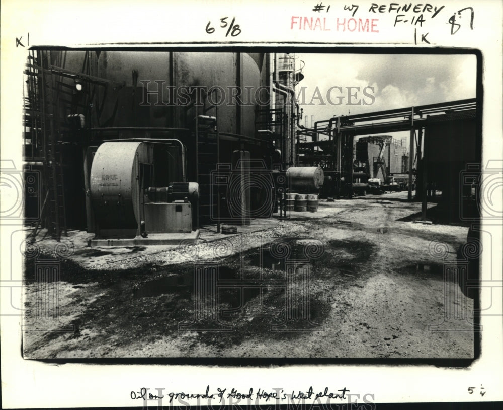 1979 Press Photo Oil on grounds at Good Hope plant: not excessive - no ...