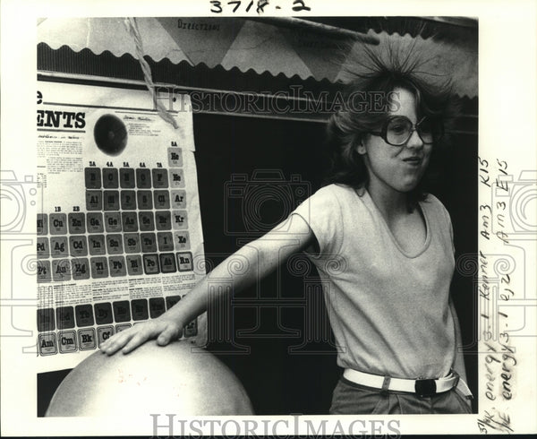 1983 Christy Goins on static machine at Bissonet Plaza School ...