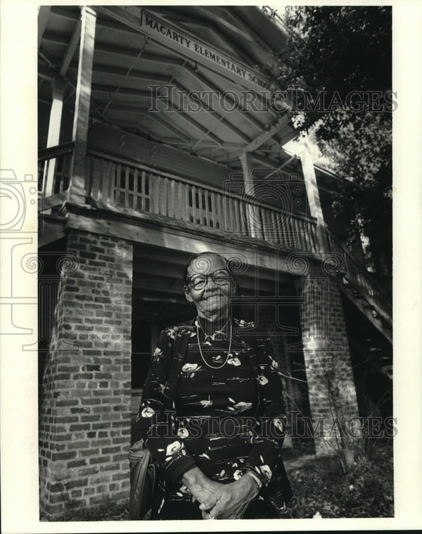 1987 Mother Griffin stands in front of Mcarty School - nob26121 ...