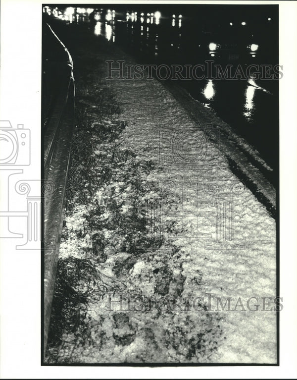 1980 Thick cover of hail on the street - nob27392 - Historic Images