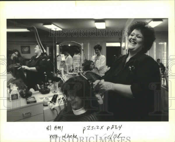 1992 Hair Stylist and Comedian Amanda Hebert with Gina Boudreaux ...