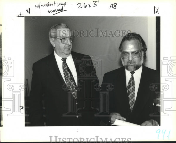 1993 Councilman Joe Giarusso talks with news people after meeting ...