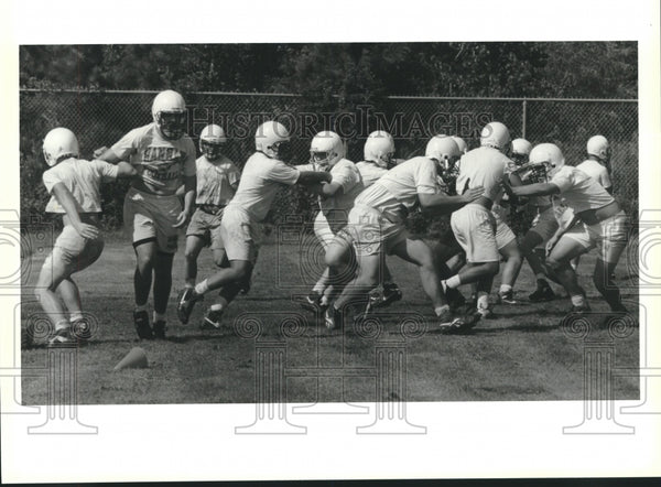 1995 Archbishop Hanna Football team in practice - nob32793 - Historic ...