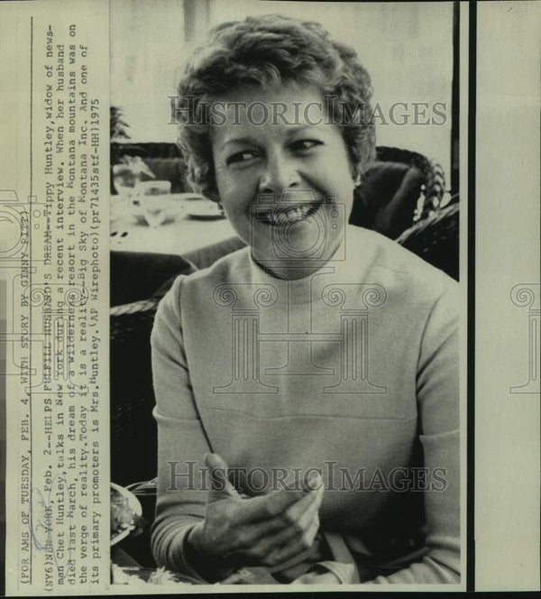 1975 Tippy Huntley, widow of newsman Chet Huntley in New York ...