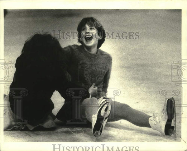 1984 Nicole Ruffin and Melissa Steudlein during Ice Skate-a-Thon ...