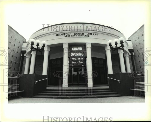 1990 Press Photo Entrance to new Jefferson Parish Library, West Bank R ...