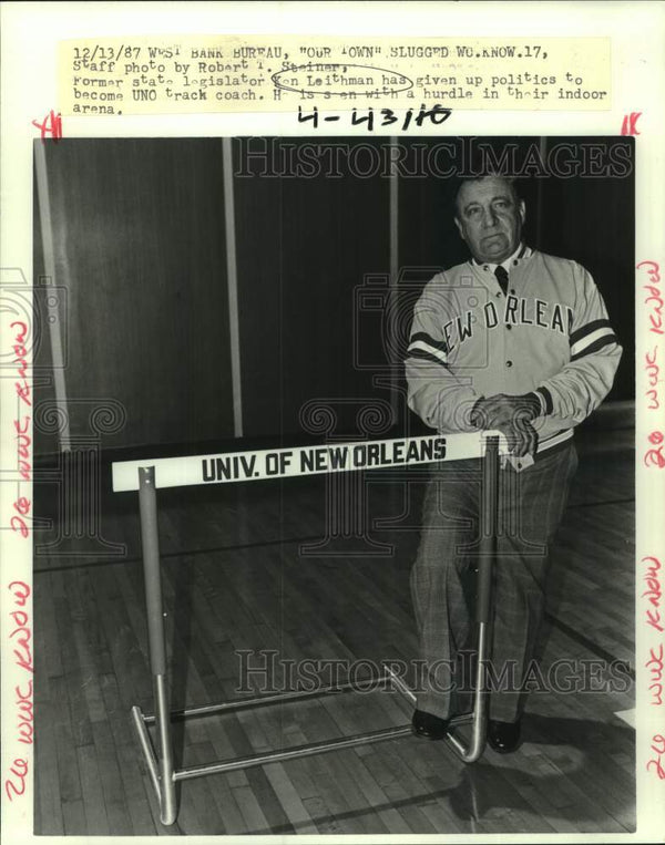 1987 Press Photo Ken Leithman, University of New Orleans track coach ...