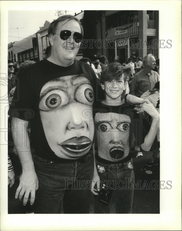 1990 Jerry Roberson and his son Case show off Costume at Mardi Gras ...