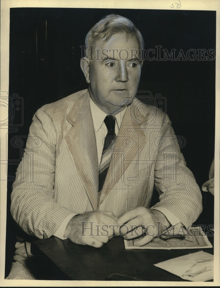 1941 Press Photo Ed Finnegan, President, Associated Chantien Baseball ...