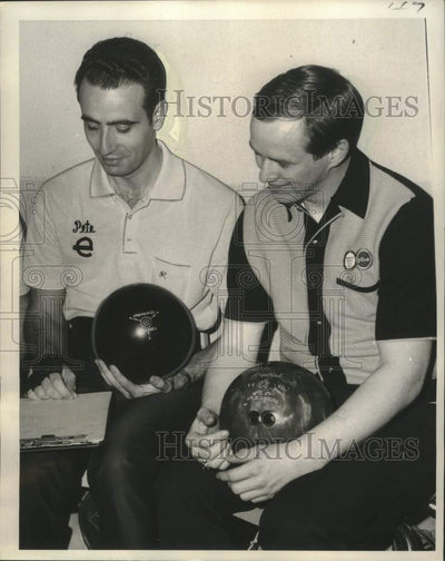 1968 Bowlers Don Helling, Pete Tountas Check Scores - Historic Images