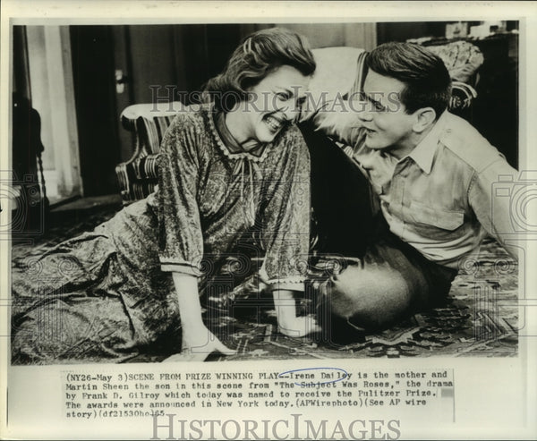 1965 Press Photo Irene Dailey and Martin Sheen in The Subject Was Rose ...