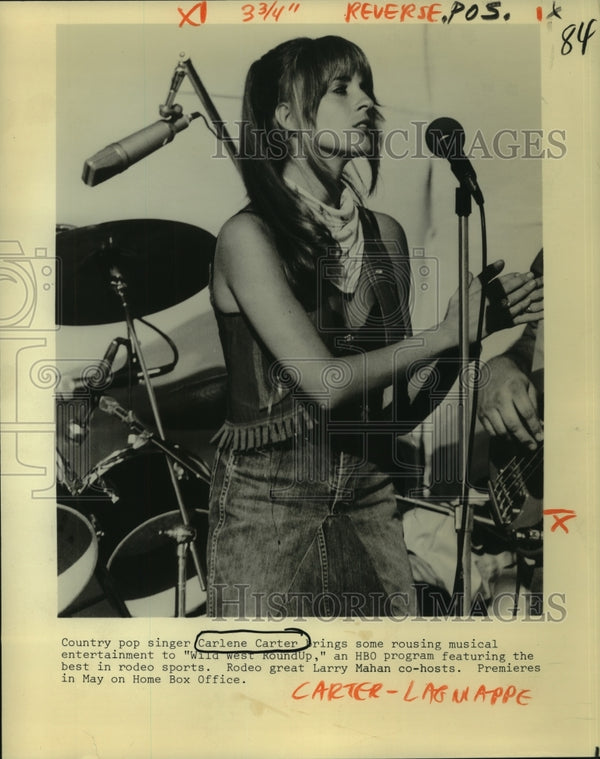 1980 Press Photo Carlene Carter singing at "Wild West Roundup" - nop17 ...