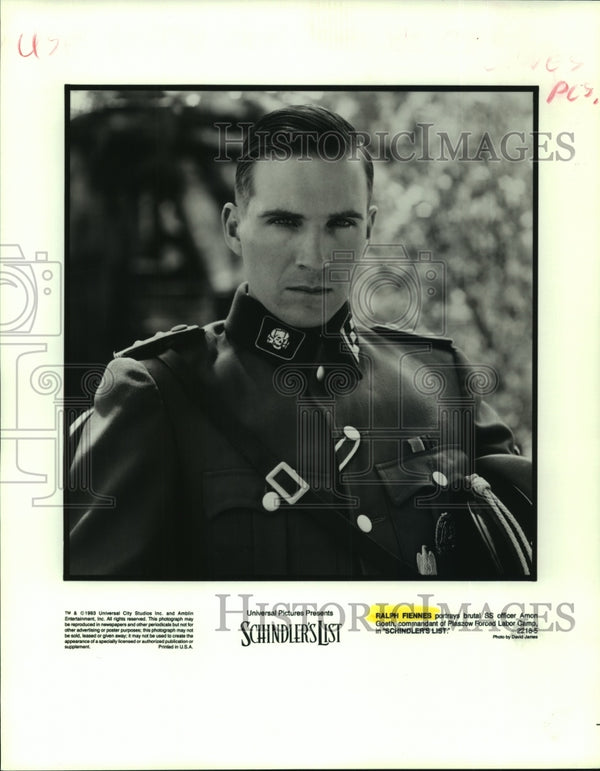 1993 Ralph Fiennes as Amon Goeth in "Schindler's List" - Historic Images