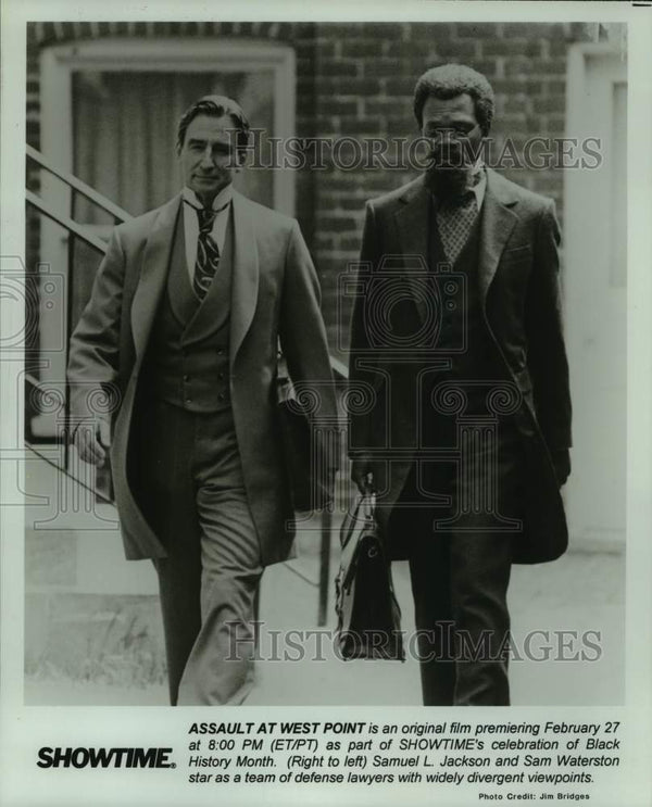 1994 Press Photo Samuel L. Jackson and Sam Waterson in "Assault At Wes ...