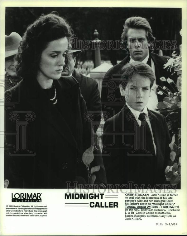 1989 Press Photo Gary Cole and cast of NBC-TV's "Midnight Caller." - n ...