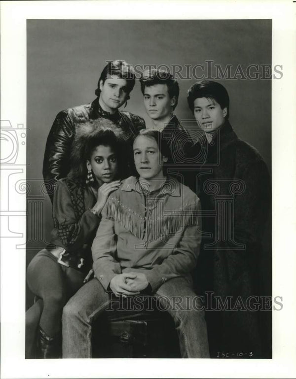 1991 Press Photo "21 Jump Street" cast of actors in the Fox Broadcasti ...