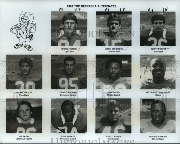 1985 Press Photo 1984 Nebraska Football Players - Alternate - nos01486 ...