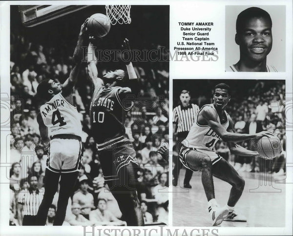 1987 Press Photo Duke Basketball Player Tommy Amaker in Action - nos03 ...