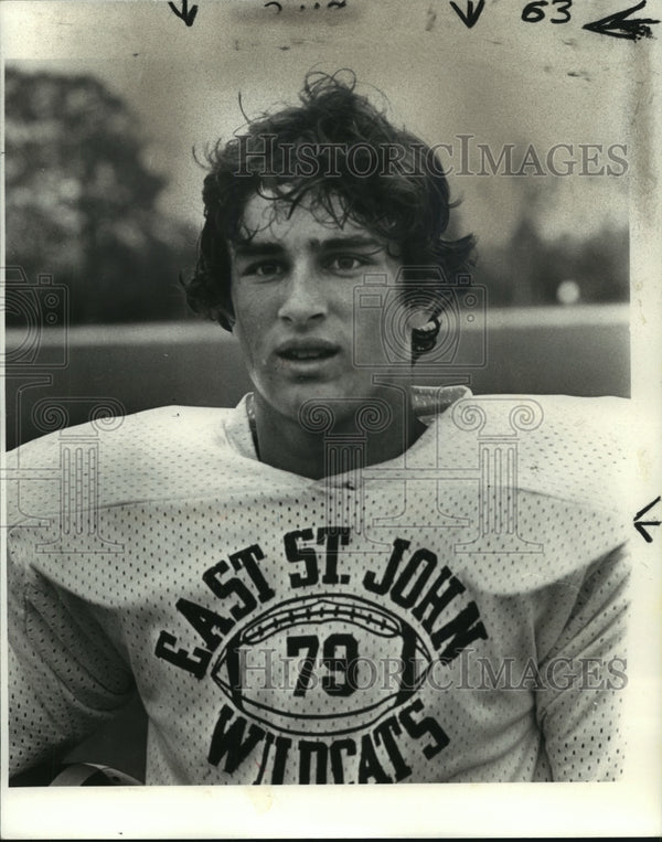 1979 Press Photo East Saint John Wildcats Football Player Tim Byrd - n ...