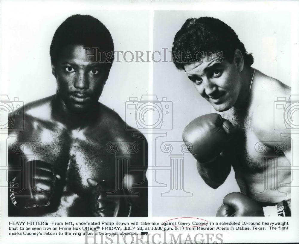 1984 Boxers Gerry Cooney and Philip Brown on Home Box Office Network ...