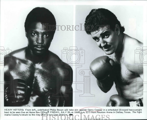 1984 Boxers Gerry Cooney and Philip Brown on Home Box Office Network ...