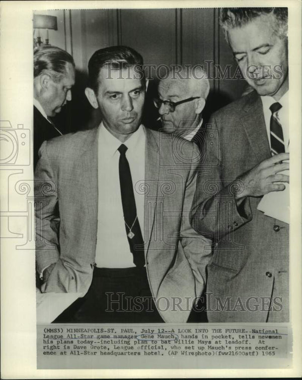 1965 Press Photo National All-Star baseball manager Gene Mauch in Minn ...