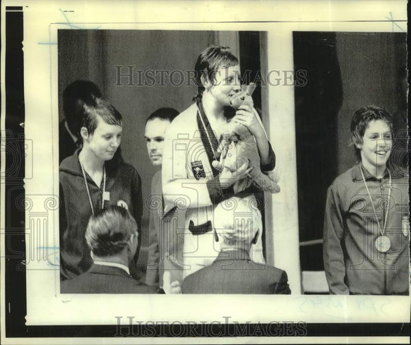 1972 Press Photo Olympic medal swimmers in Munich, West Germany - nos2 ...