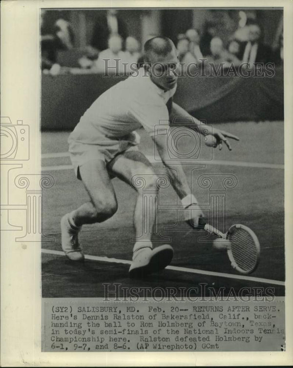 Press Photo Dennis Ralston plays the National Indoor Tennis Championsh ...