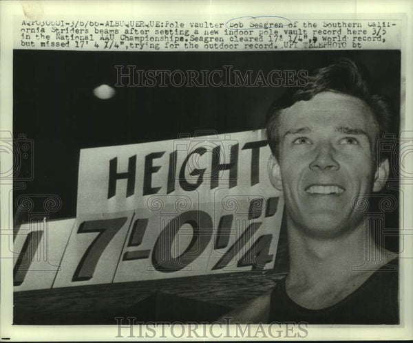 1966 Press Photo Southern California Striders pole vaulter Bob Seagren ...
