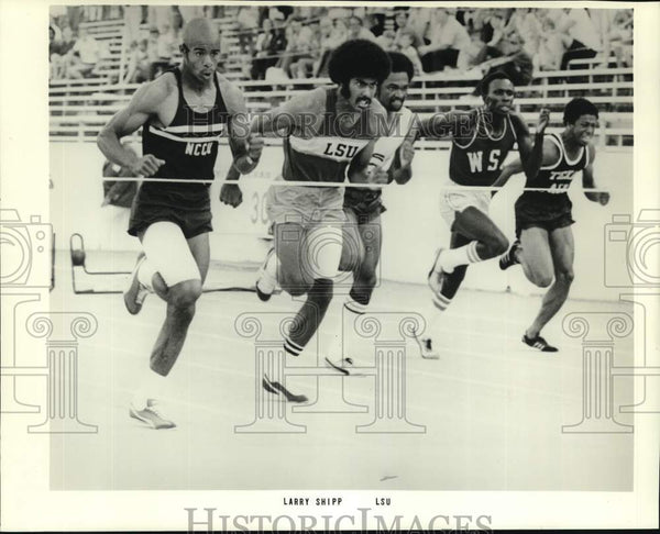 1976 Press Photo Louisiana State track and field's hurdler Larry Shipp ...