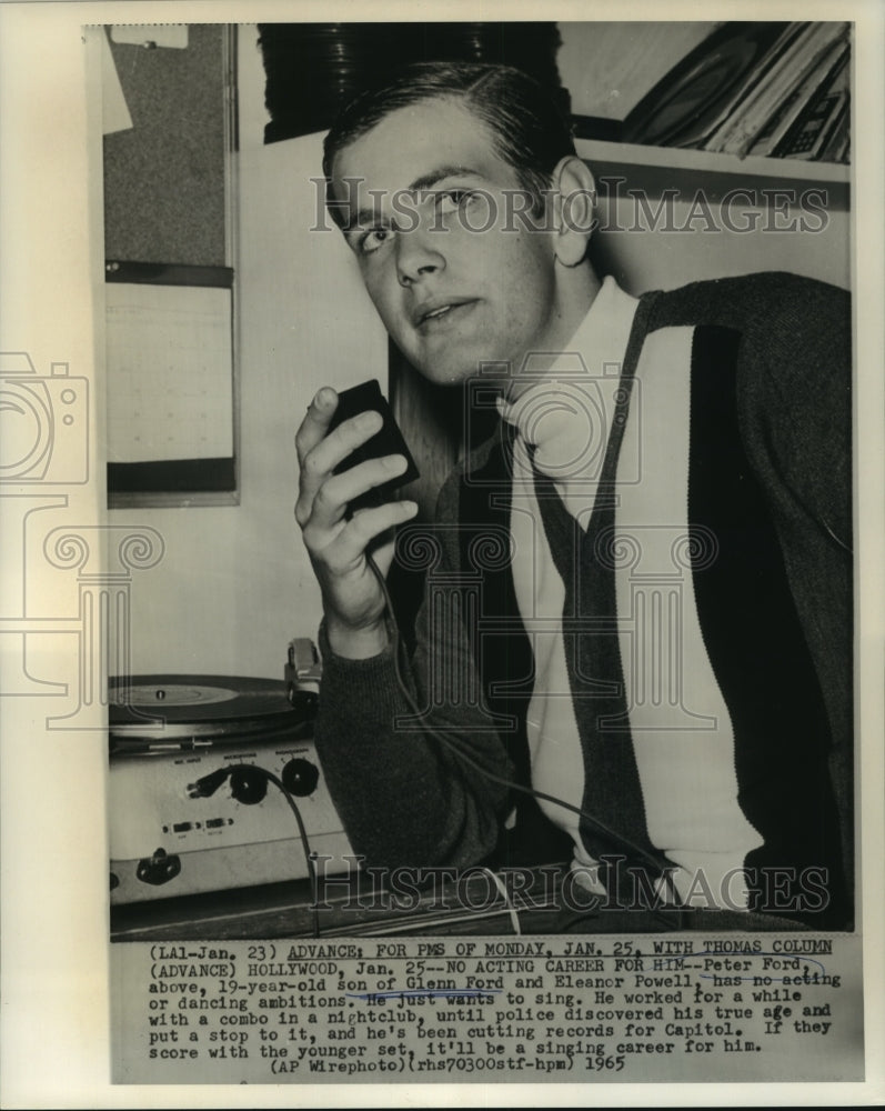1965 Capitol recording's Peter Ford, son of Glenn Ford - Historic Images
